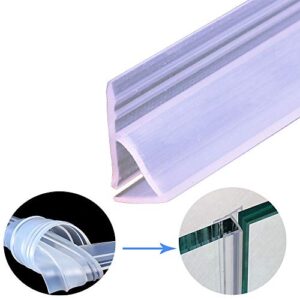 TSMST Glass Shower Door Seal Strip, 120 Inch Soft Shower Door Sweep Seal Strip to Stop Leaks for 3/8" Framelss Glass Door