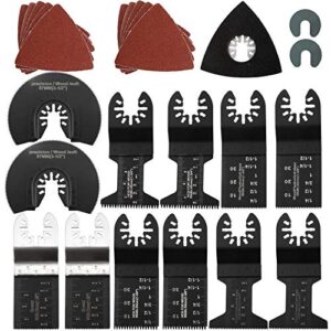 23 pcs metal wood oscillating multitool saw blades, fit porter cable, black & decker, craftsman, ridgid, ryobi, milwaukee, dewalt, rockwell chicago etc.