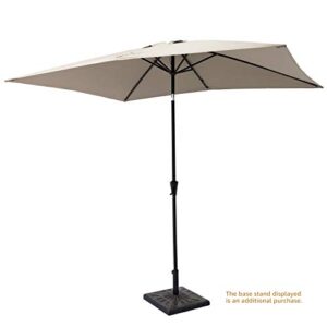 C-Hopetree Rectangular Outdoor Patio Market Table Umbrella with Tilt 6.5 x 10 ft, Taupe