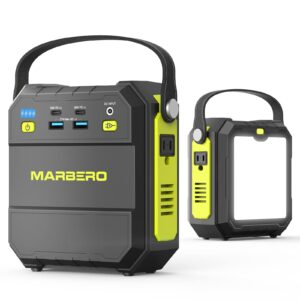 marbero portable power station 83wh small generator solar power bank 80w(peak 120w) camping laptop charger emergency battery pack with ac outlet 4 usb ports with flashlight for outdoor home travel