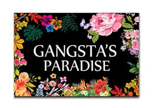 daylipillow gangsta's paradise flower doormat funny welcome mat floor mat rug outdoor front door bathroom mats indoor 23.6" x 15.7"