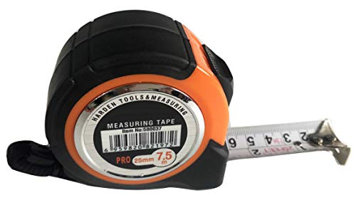 Edward Tools Harden Pro Measuring Tape 25 FT- Quick Retractable Measuring Tape Standard and Metric - Centimeters and Inches - Quick Mark Blade - Heavy Duty Rubber Shock Proof Case - Belt Clip