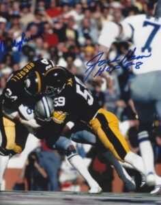 autographed jack ham & andy russell pittsburgh steelers 8x10 photo - w/coa