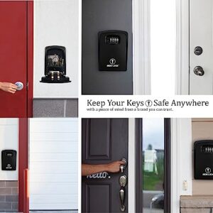 Iron Lock® - XXL Key Lock Box Wall Mount for Keys 4 Digit Combination with Resettable Code with A B Switch Extra Large lockbox Indoor Outdoor Waterproof Big Key Lock Box House Spare Keys Hide a Key