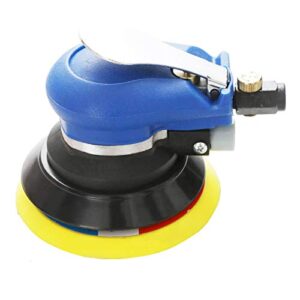 professional air random orbital sander, heavy duty dual action pneumatic palm sander (5 inch, blue)