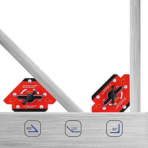 LISHUAI Unique Design On/Off Switch Strong Neodymium Arrow Welding Magnet/Magnetic Angle Welding Clamp 45 90 135 Degrees 92 LBS