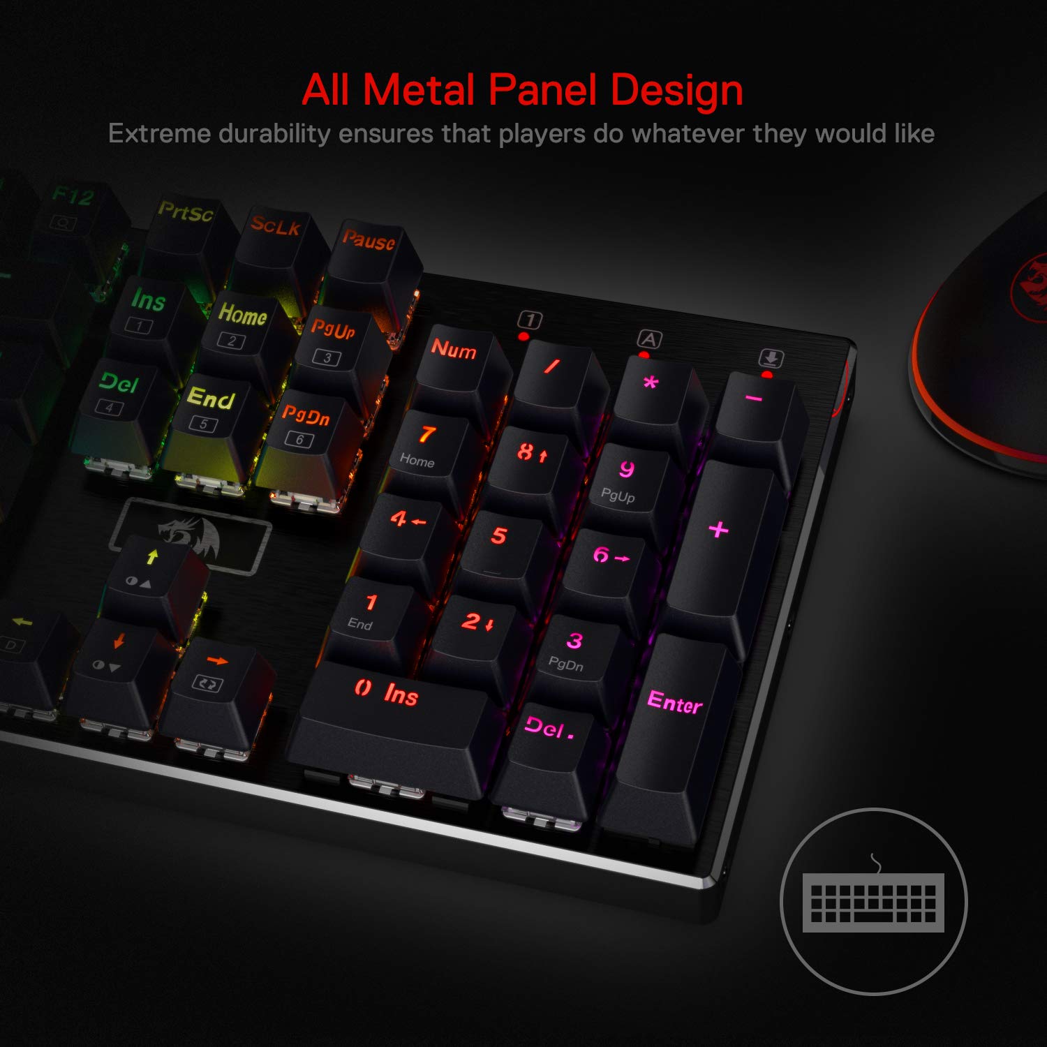 Redragon K556 RGB LED Backlit Wired Mechanical Gaming Keyboard, 104 Keys Hot-Swap Mechanical Keyboard w/Aluminum Base, Upgraded Socket and Noise Absorbing Foams, Quiet Linear Red Switch