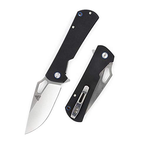 SRM Folding Pocket Knife, D2 Steel Blade, G10 Handle, Pocket Clip, Thumb Hole, Flipper, Ball Bearing Washer, Cool Knives for Outdoor Camping EDC