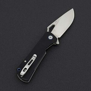 SRM Folding Pocket Knife, D2 Steel Blade, G10 Handle, Pocket Clip, Thumb Hole, Flipper, Ball Bearing Washer, Cool Knives for Outdoor Camping EDC