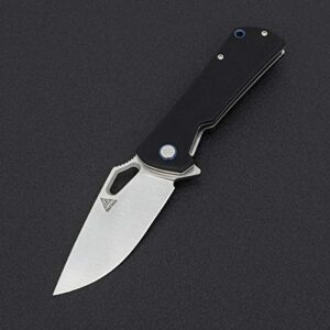 SRM Folding Pocket Knife, D2 Steel Blade, G10 Handle, Pocket Clip, Thumb Hole, Flipper, Ball Bearing Washer, Cool Knives for Outdoor Camping EDC