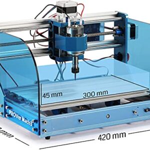 Genmitsu CNC Router Machine 3018-PROVer Mach3 with Mach3 Control, Limit Switches & Emergency-Stop, Plastic Acrylic PCB PVC Wood Carving Milling Engraving Machine,XYZ Working Area 300 x 180 x 45mm