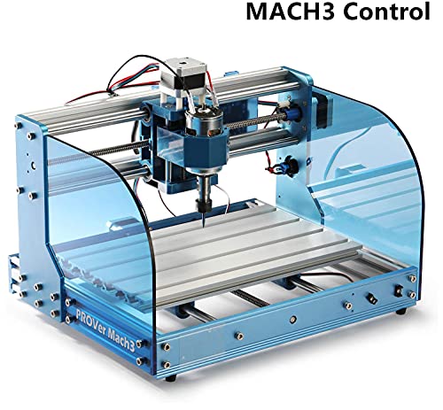 Genmitsu CNC Router Machine 3018-PROVer Mach3 with Mach3 Control, Limit Switches & Emergency-Stop, Plastic Acrylic PCB PVC Wood Carving Milling Engraving Machine,XYZ Working Area 300 x 180 x 45mm