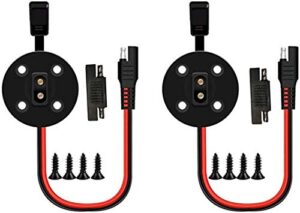 lingyu solar weatherproof sae socket sidewall port, （2 pack） 12awg sae cable for motorcycle generator battery charger and more