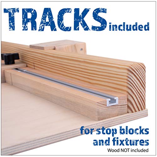 Fulton DIY Table Saw Crosscut Sled Kit with 2 UHMW Bars 2 Aluminum Tracks 1 Knob and 1 Bolt along with Full Color HOW TO BUILD YOUR OWN Crosscut Sled Guide Booklet