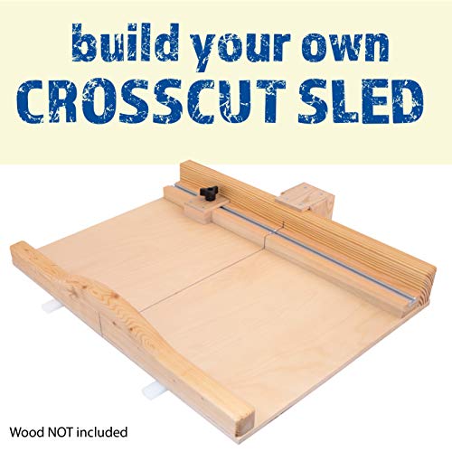 Fulton DIY Table Saw Crosscut Sled Kit with 2 UHMW Bars 2 Aluminum Tracks 1 Knob and 1 Bolt along with Full Color HOW TO BUILD YOUR OWN Crosscut Sled Guide Booklet