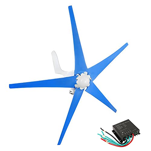 Dyna-Living Wind Turbine Generator Kit 500W AC 24V 5-Blade Wind Turbine Motor with Charge Controller Power Generation Kit for Home Use Boat or Industrial Energy(Not Included mast)