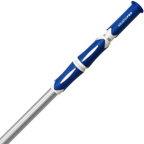 Aquatix Pro Swimming Pool Pole, 16 Foot, Luxury Commercial Thickness, Strong Holding Power, 2 Section 8-16ft Aluminum Telescopic Pole, Best for Skimmer Net, Vacuum Head and Brush, Strong Grip & Lock