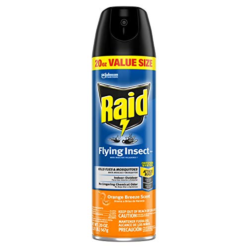 Raid Flying Insect Killer, Kills Flies, Mosquitoes, and Other Flying Insects on Contact, For Indoor and Outdoor Use, Orange Breeze Scent, 18 oz