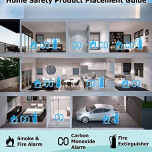 Ecoey Carbon Monoxide Detector Alarm, 7-Year Carbon Monoxide Detectors Battery Powered with LCD Digital Display, CO Detector with Silence Function and Test Button, FJ128, 2 Packs