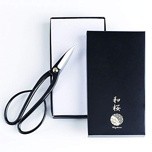 Wazakura Japanese Bonsai Tool Kit Set MADE IN JAPAN, Long Handle Ashinaga Scissors 8inch(200mm) + Concave Branch Cutter 8inch(200mm)