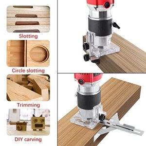 BriSunshine 800W Electric Wood Trimmer Router,Handheld Compact Palm Router for Woodworking Trimming,Laminate Joiner Tool 30000R/MIN 110V(UL Certified)