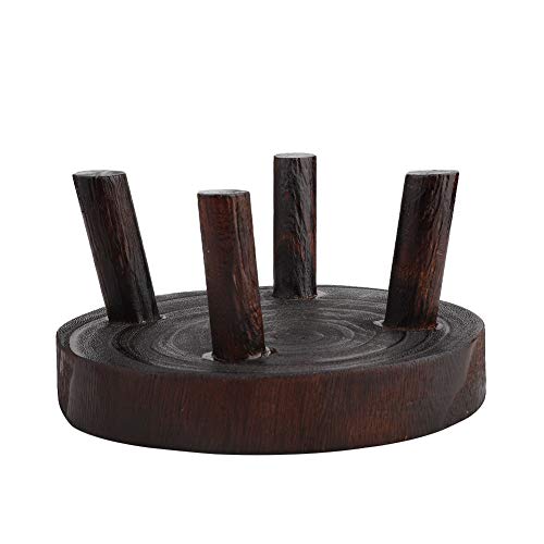 NMFIN Wood Plant Riser Stands,Mini Round Stool Bonsai Holder Potted Display Shelf for Office Dining Room Indoor Outdoor Decor