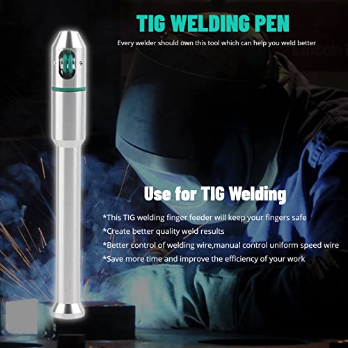 TIG Pen TIG Welding Wire Feed Pen, Finger Feeder Welding Stick Rod Holder Filler, Comfortable Grip Welder Equipment Accessories, for 1.0-3.2mm Welding Wire, Silver