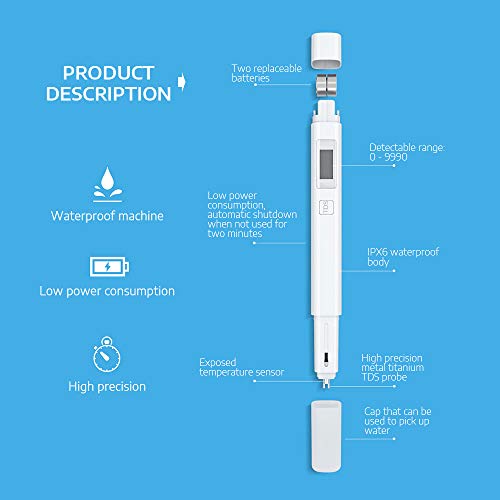 mijia Water Quality Test Pen,TDS Tester Water Quality Meter Tester Pen Water Measurement Tool