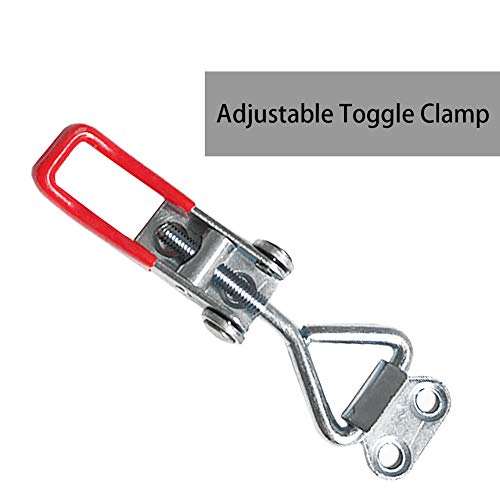 16 Pack Adjustable Toggle Clamp, 330lbs Holding Capacity Heavy Duty 4001 Style Toggle Latch Hasp Clamp for Door, Box Case Trunk, Smoker Lid Jig, Quick Release Pull Latch, Sturdy Metal Draw Latch