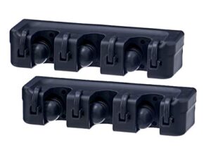 mop & broom organizer 3-slots (black 2-pack)