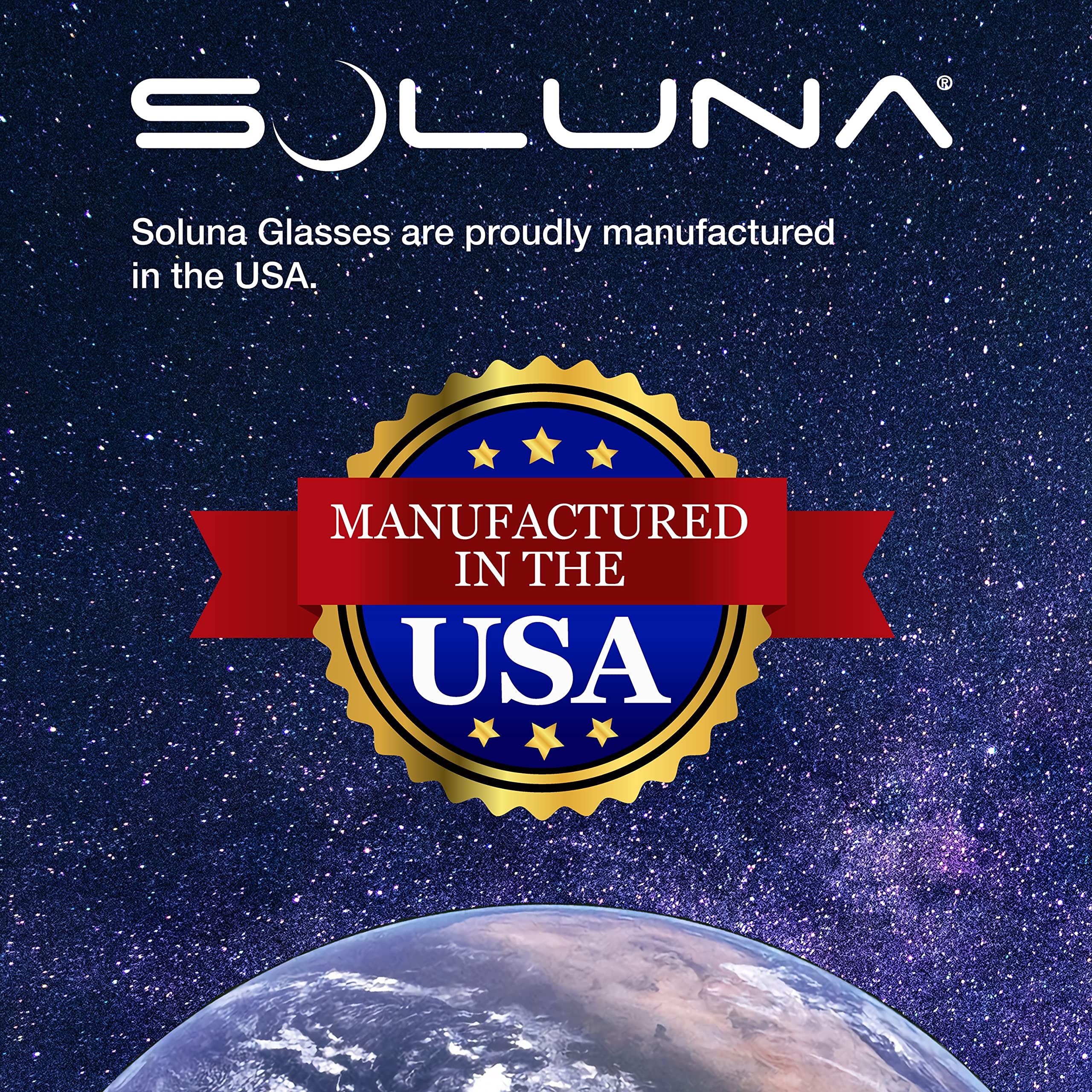 Soluna Solar Eclipse Glasses - CE and ISO Certified Safe Shades for Direct Sun Viewing - Made in the USA (5 Pack)