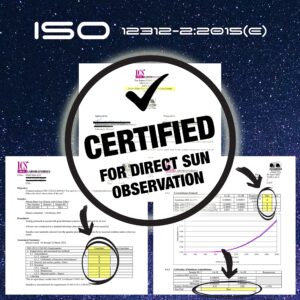 Soluna Solar Eclipse Glasses - CE and ISO Certified Safe Shades for Direct Sun Viewing - Made in the USA (5 Pack)