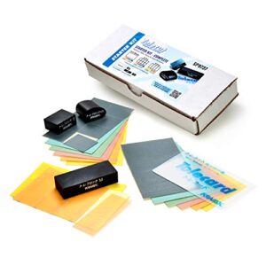 tolecut starter kit - complete, psa sanding sheets for nibs, runs and imperfections, sp9737, k800 - k3000, 14 sheets + 1 tolecard + 3 toleblocks