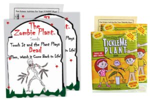 tickleme plant seed packets (2) with zombie plant seed packets (2)