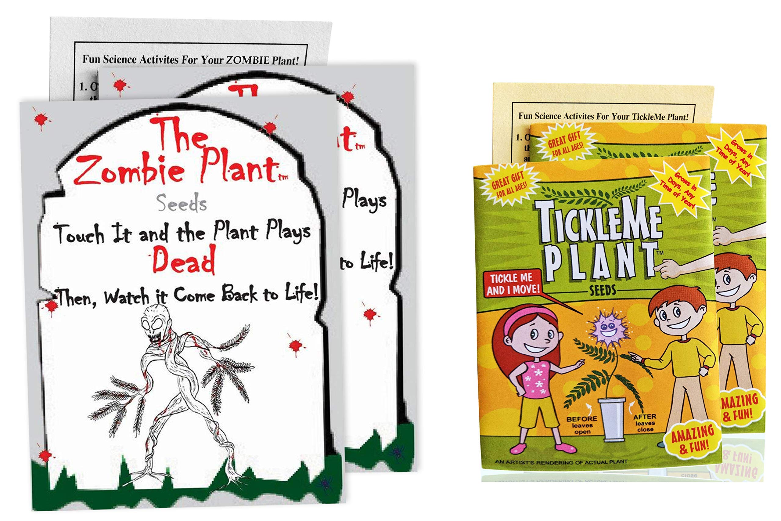 TickleMe Plant Seed Packets (2) with Zombie Plant Seed Packets (2)