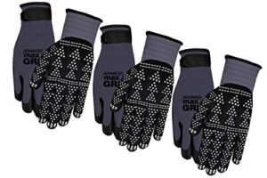 advanced max grip 3 pack gloves, gray