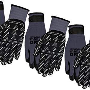 Advanced Max Grip 3 Pack Gloves, Gray