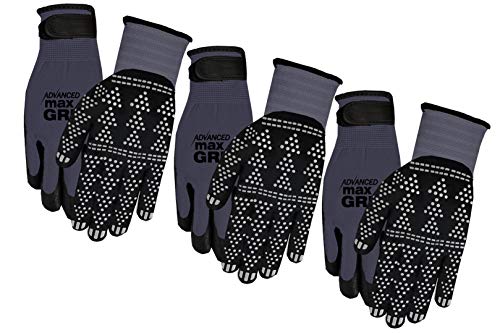 Advanced Max Grip 3 Pack Gloves, Gray