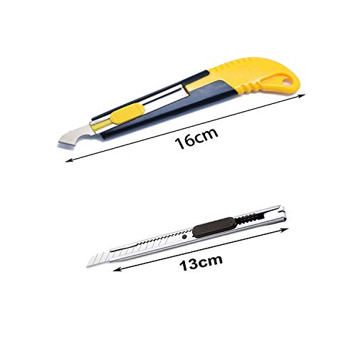 YouU 1pcs Acrylic Cutter and 10 Pcs Blade Set with Mini Box,Multi-Use Cutter with Cutting Blade/1pcs Retractable Utility Knife（Silver）