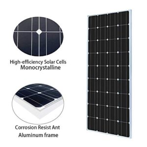 XINPUGUANG Solar Panel Kit 200 Watt 12 Volt,2pcs 100 Watt Moncrystalline Module,20A Charge Controller, Extension Cable,Mounting Brackets for Off Grid RV Trailer Camper Marine (200W Solar Kits)