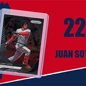 Juan Soto Baseball Cards (5) ASSORTED Washington Nationals Trading Card and Wristbands Gift Bundle