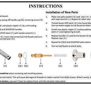 SENLO Price Pfister Faucets Bathtub and Bathroom Shower 3-Chrome-Handle Remodel Rebuild Repair Replacement Tub Trim Kit Compression Valve Stem Verve 6-Step Metal Removal Faucet Seat Bibb Wrench Tool