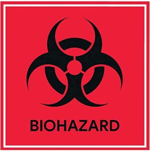 biohazard stickers sign 4" x 4" waterproof biohazard warning label，use for hospitals and industrial (20/pack）