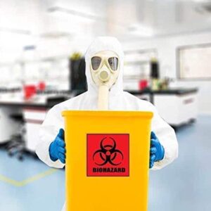 Biohazard Stickers Sign 4" X 4" Waterproof Biohazard Warning Label，Use for Hospitals and Industrial (20/Pack）