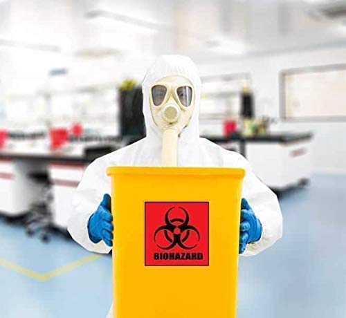 Biohazard Stickers Sign 4" X 4" Waterproof Biohazard Warning Label，Use for Hospitals and Industrial (20/Pack）