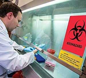 Biohazard Stickers Sign 4" X 4" Waterproof Biohazard Warning Label，Use for Hospitals and Industrial (20/Pack）