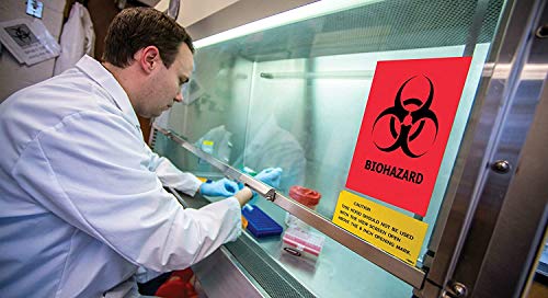 Biohazard Stickers Sign 4" X 4" Waterproof Biohazard Warning Label，Use for Hospitals and Industrial (20/Pack）