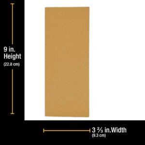 Dura-Gold Premium 80, 120, 150, 220, 320 Grit 1/3 Sheet Size Gold Sandpaper with Hook & Loop Backing, 3-2/3" x 9", 4 Each, 20 Total - Sanding Wood Woodworking, Automotive, Finishing Jitterbug Sander