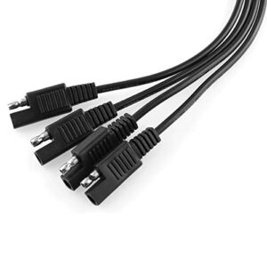 DGZZI SAE Power Extension Cable 40cm 18AWG Y Splitter 1 to 4 Connector 2 Pin Quick Disconnect Adapters Connector Cable for Solar Panel Charge