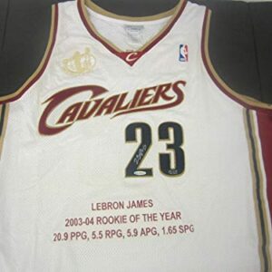 LeBron James Cavaliers signed Rookie of the Year 2003-04 jersey 92/123 UDA COA - Autographed NBA Jerseys